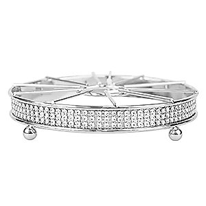 Home Basics Pave Round Non-Skid Trivet | Ornate Design | Diamond Band Around Base | Keep Counter Tops Safe from Scratches | Compact Size for Maximum Counter Space