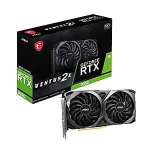 MSI Gaming GeForce RTX 3050 8GB GDRR6 128-Bit HDMI/DP PCIe 4 Torx Twin Fans Ampere OC Graphics Card (RTX 3050 Ventus 2X 8G OC)