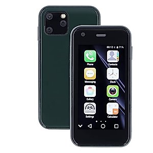 Small Mini Smartphone 3G, Dual SIM Unlocked Cell Phone 1GB RAM 8GB ROM, 2.5 Inch Android6 Mobile Phone for Seniors Kids Gifts, 2+5MP HD Camera, 1580mAh Battery (Green)