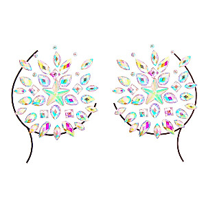 Temporary Tattoo Stickers Jewels Rhinestone Festival Accessories DIY Self Adhesive Crystal Body Jewelry Stickers Makeup Stick Gems Glitter Flower Chest Stickers For Women and Girls 3Pcs