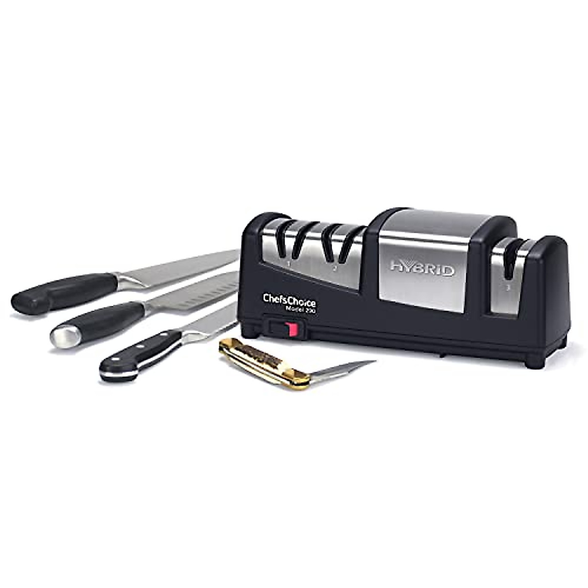 Chef’sChoice 290 Knife Sharpeners AngleSelect Hybrid 15 and 20-Degree Diamond Hone, 3-Stage, Black