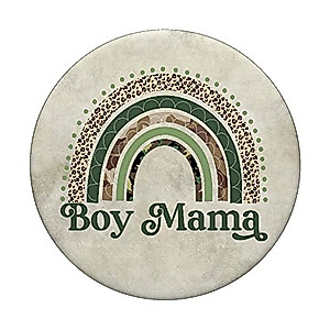 Boy Mama Cute Leopard Print Camo Rainbow Mothers Day Mom PopSockets Swappable PopGrip