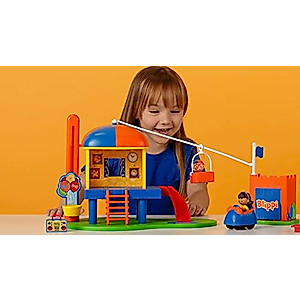 Blippi Ultimate Party Adventure, Deluxe Playset - Includes Exclusive Party Figure, Girl Figure, Playground Playset, 4 Accessories, Sounds, Working Balloon Basket Elevator - Amazon Exclusive