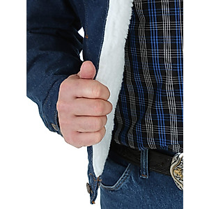 Wrangler Men's Style Cowboy Cut Western Lined Jacket, Denim/Sherpa, X-Large