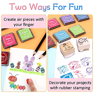 Fstaor 20 Colors Washable Ink Pads for Kids Rubber Stamps, Finger Print Crafts Stamp Pad for Kids, Paper, Scrapbooking, Fabric,Wood (Pack of 20)