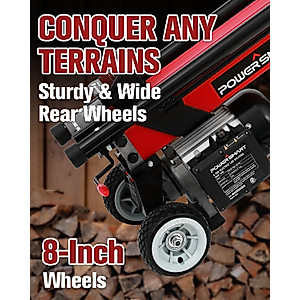 PowerSmart Log Splitter Electric, 6-Ton Hydraulic Log Splitter, 15 Amp Electric Log Splitter, Electric Wood Splitter, Horizontal Full Beam with Steel Wedge for Firewood Splitter Kindling Log Cutter