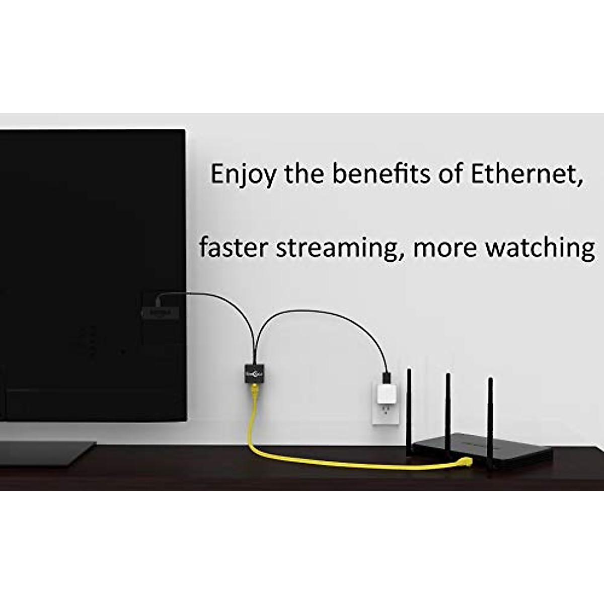 fire-Cable Ethernet Adapter for WiFi TVSticks & Streaming Media Players (Connects TV Stick to a Ethernet for Fast Playback, Streaming and Less Buffering)