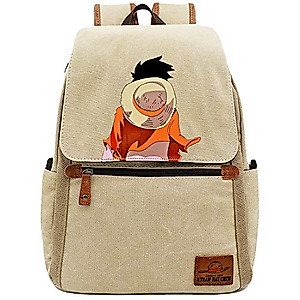 Roffatide Anime One Piece Backpack Cartoon Book Bag Casual Canvas Bag Laptop Back Pack