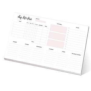 Weekly Planner Sticky Notepad / 10" x 6" Habit Tracker Repositionable Desk Pad/Motivational Weekly to-Do Pad