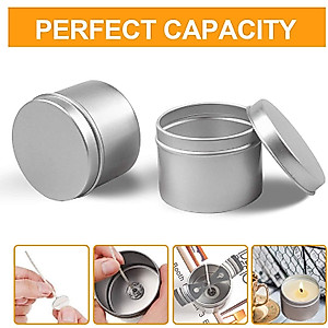 DINGPAI 27pcs Candle Tins, 2oz Metal Tins, Round Empyt Candle Containers for Candle Making, Party Favors, Spices & Gifts