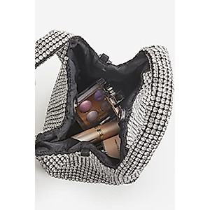 BABEYOND Women's Sparkly Clutch Evening Bags Glitter Rhinestone (Silver)