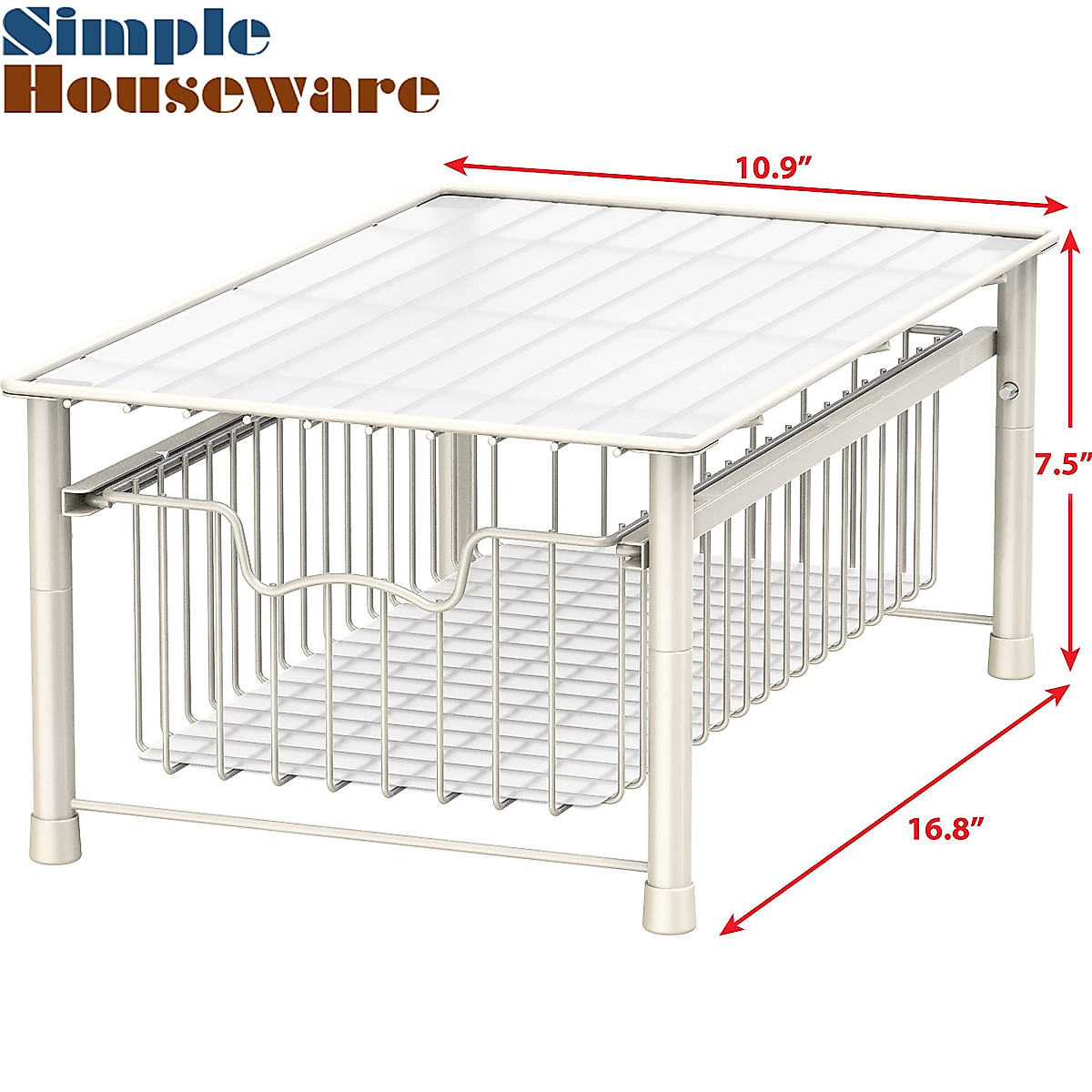 Simple Houseware Stackable Basket Drawer, White