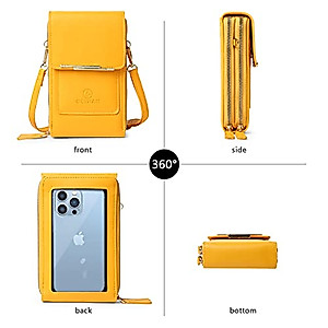 OCINAK Crossbody Cell Phone Purse, Shoulder Bag, Lightweight Mini Cell Phone Purse, Crossbody Phone Bags for Women (YELLOW)