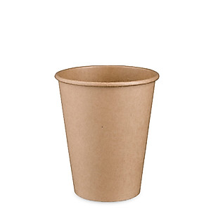 Comfy Package [12 oz. - 100 Count Kraft Disposable Paper Cups, Hot Coffee Cups Brown Unbleached - Eco-Friendly Cups