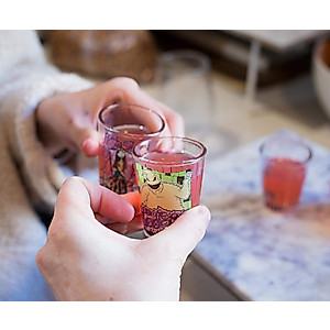 Silver Buffalo Disney Nightmare Before Christmas Character Portraits 4-Piece Mini Glass Set, 1.5 Ounces