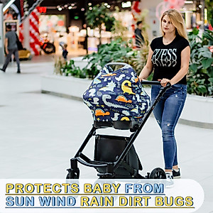 Multi Use Nursing Breastfeeding Cover Scarf - Car Seat Canopy - Shopping Cart - High Chair - Stroller and Carseat Covers for Boys and Girls-Infinity Stretchy Shawl - Baby Shower-Dinosaurs