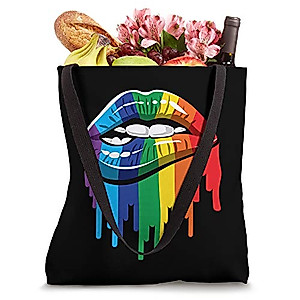 Womens Casual Color Lips Print 80s Design Tote Bag
