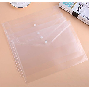 40pcs Poly Envelope, Clear Plastic Waterproof Envelope Folder with Button Closure, US Letter / A4 Size - GTLZLZ