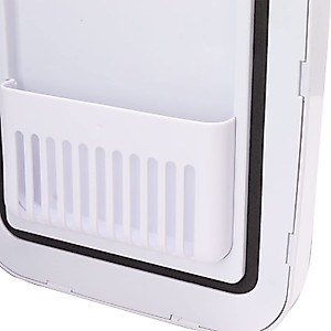 Syrisora Mini Skincare Fridge Organizer 4L with Mirror LED Light Removable Partition Board for Cosmetics Beverage Car 100‑240V (EU Plug)