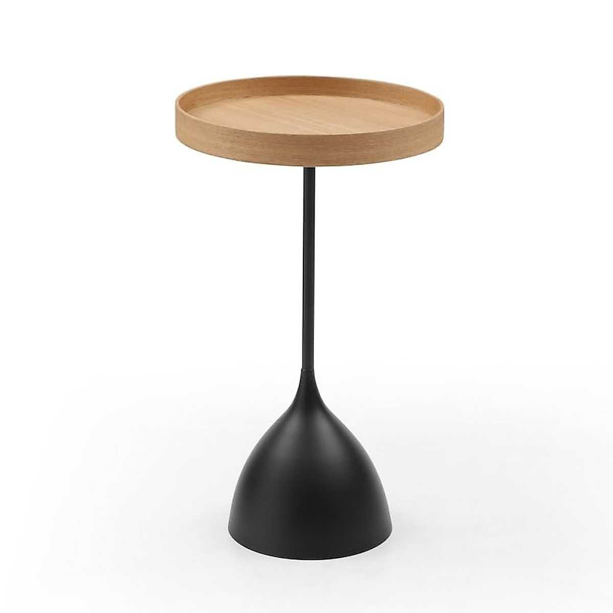 Round Pedestal Side Table | Ash Veneer Top | End Table | Night Stand | Plant Stand | Modern | Mid Century | Living Room