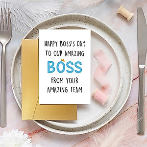 Spercy Boss Day Card for Him Her, Boss Appreciation Card, Bosses Day Card Gift for Women Men, Happy Boss's Day to Our Amazing Boss