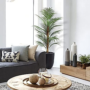 Chantoo Artificial Areca Palm Tree 5FT Fake Tropical Palm Plant with Realistic Artificial Leaves in Pot Faux Plant for Indoor Outdoor Home Patio Office Modern Decor 2Pack