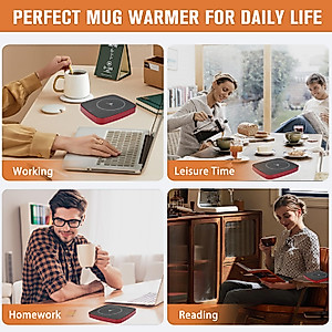 Coffee Mug Warmer - Gifts for Women - Fast Heating 16W Coffee Warmer with 3-Level Temperature Adjustment, 8H Auto Shut-Off, Small Gifts Cup Warmer Suitable for Coffee, Tea, Water, Milk, and Candle