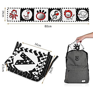 Vicloon Black and White High Contrast Baby Toys, Soft Baby Book for Newborn 0-3-6-12 Months, Infant Tummy Time Toys, Early Education Sensory Toys, Visual Stimulation Folding Cloth Book for Boys Girls
