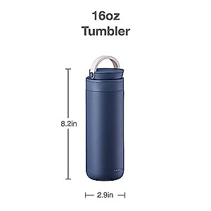 LocknLock Metro Two Way Tumbler Mint 16oz, BPA-Free Double Wall Stainless Steel Vacuum Insulated Tumbler with Leak-Proof Lid and Handle, Thermal Travel Water Bottle