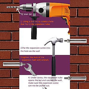 M8* 80mm Expansion Screw with Eye Ring Anchor Internal Eye Bolt Fastener 304 Stainless Steel 5 Pack (Ring Lifting Expansion Eyebolt M8* 80mm)