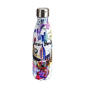 Torkia - Watercolor New York - Stainless Steel Travel Water Bottle - 16oz