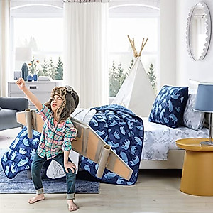 Eddie Bauer - Full Size Quilt Set, Reversible Kids Bedding with Matching Shams, Ideal for Toddler Bedding Set (Camp Camo Navy, Full)