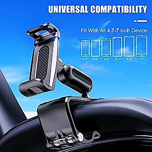 360 Degree Rotation Dashboard Cell Phone Holder for Car Clip Mount Stand Suitable for 4 to 7 inch Smartphones (Black)