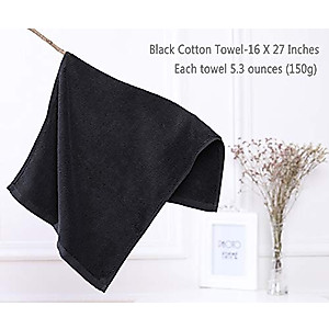 PERFEHAIR Black Salon Towels (2-Pack, 16 X 27 Inches)-Barber Hand Cotton Towel for Gym, Bath, Spa, Shaving, Shampoo