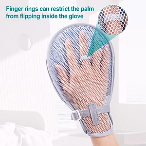 lefeke Medical Restraint Gloves - 2Pcs, Hand Protective Gloves Meshed for Dementia Patients or Elderly, Autistic Child, Bed Restraints Mitts, Limb Holder, Movement Limited Ties for Hands