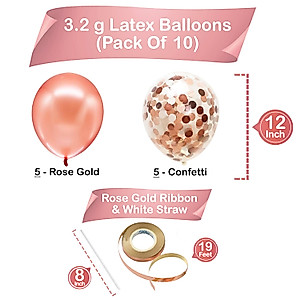 KatchOn, Rose Gold 15 Balloons Number - Giant, 40 Inch | 15 Birthday Balloons with Confetti for Happy 15th Birthday Decorations for Girls | Quinceanera Decorations | 15 Birthday Decorations for Girls