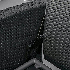 Outsunny Outdoor Wicker Swivel Recliner Chair, Reclining Backrest, Lifting Footrest, 360° Rotating Basic, Water Resistant Cushions for Patio, Light Blue