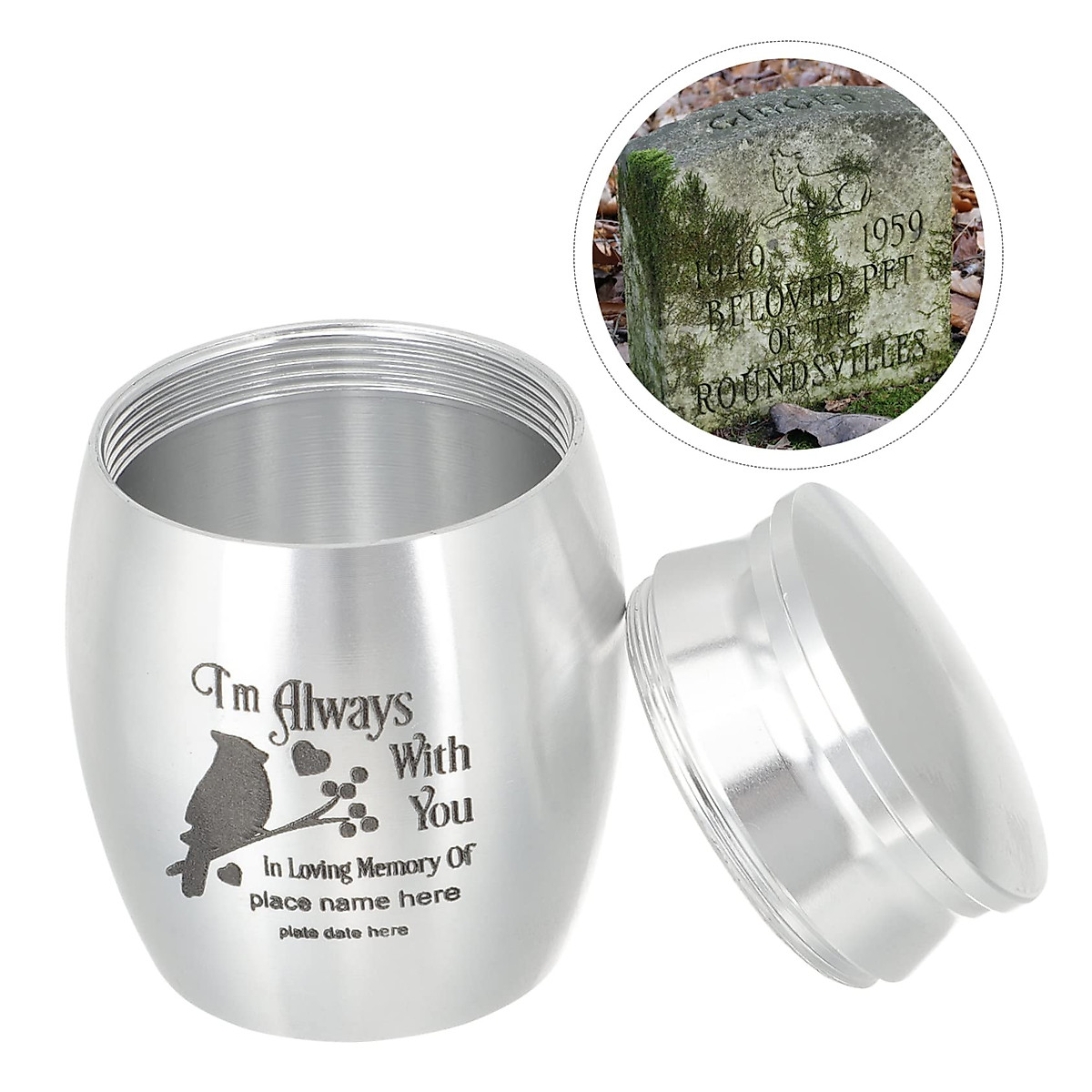 2pcs Funeral Ashes Urn Ashes Urn for Animal Cinerary Casket for Pet Ashes Urn for Pet Dog Cinerary Casket Cat Ashes Urn Keepsake Ashes Urn Cinerary Casket for Animal Bird Urn