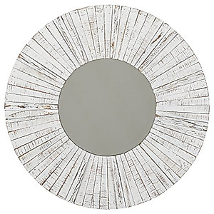 Amazon Brand – Stone & Beam Driftwood Mirror, 36" H, Distressed White