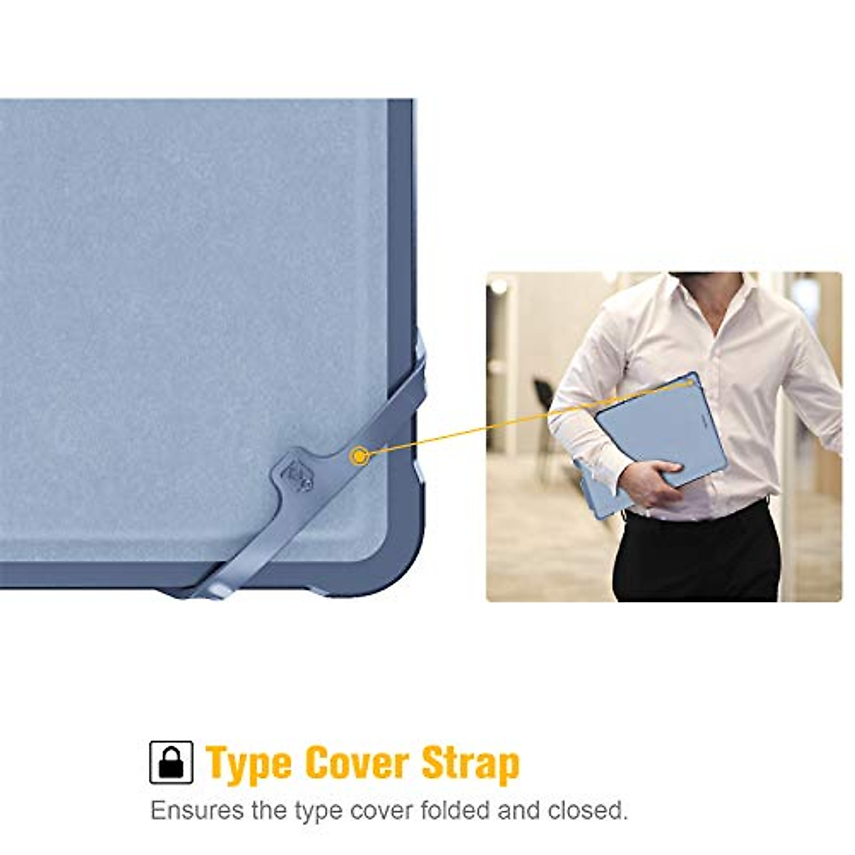 Fintie Hard Case for Microsoft Surface Pro 7 Plus, Surface Pro 7/6/5/LTE, Shockproof Folio Protective Rugged Cover Compatible with Type Cover Keyboard + Original Kickstand (Frost Blue)