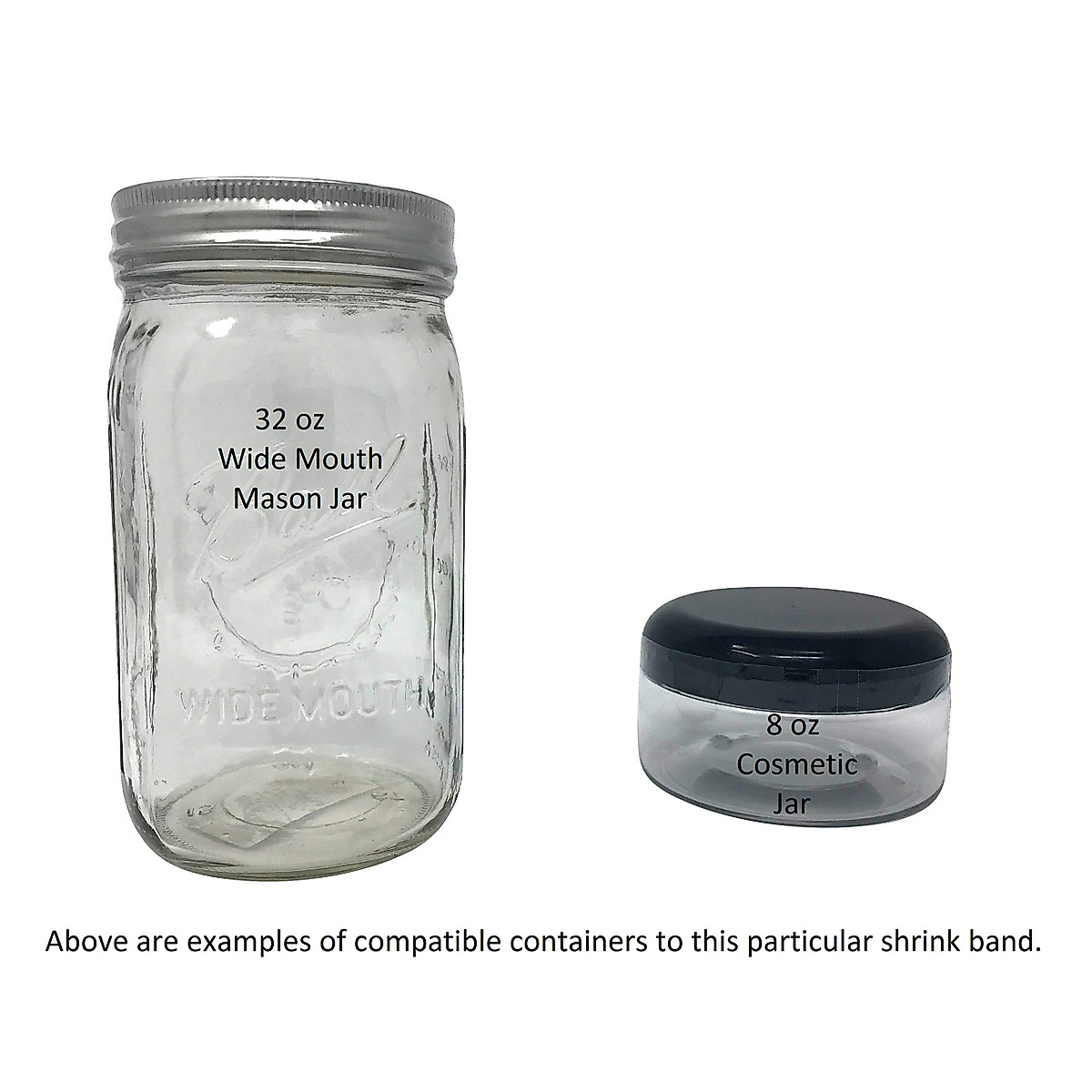 153 x 28 mm Clear Perforated Shrink Band for Canisters, Wide Mouth Mason Jars, Plastic Jars and More. [Compatible Diameter Range: 3 1/2” – 3 3/4”] - Bundle of 250
