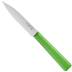 Opinel Les Essentials+ No. 312 Paring Knife, Corrosion Resistant + Dishwasher Safe, Made in France, Green