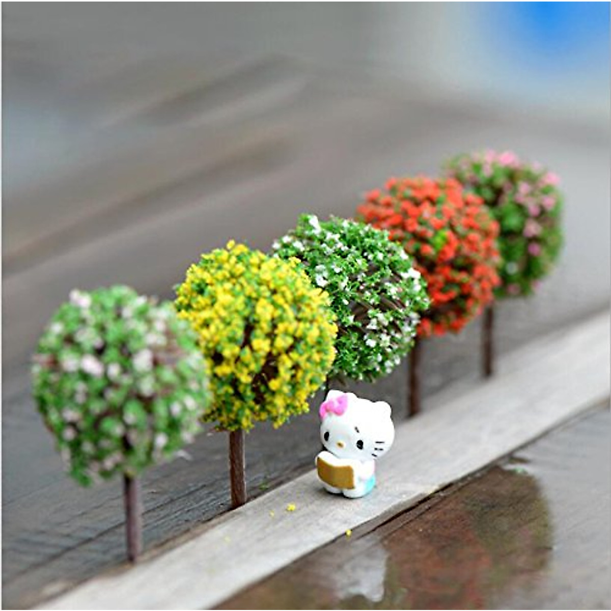 NW 30pcs Mini Colorful 1.41inch Model Trees Model Train Scenery Architecture Trees Model Scenery with No Stands
