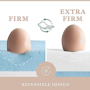 BedStory 4 Inch Firm Mattress Topper Twin Size, Extra Firm Memory Foam Bed Topper for Pain Relief, Cooling Gel Infused High-Density Mattress Pad, Skin-Friendly Non-Slip Cover, CertiPUR-US Certified