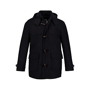 JP 1880 Menswear Big & Tall Plus Size L-8XL Water Repellent Wool Blend Duffle Coat black Large 795121100