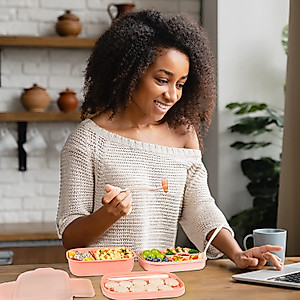 MKAVOE Bento Box Adult Lunch Box, All-in-One Stackable Bento Lunch Containers, 8 Compartments Design Bento Lunch Box for Adults/Kids with Utensil Set, Leakproof Bento Boxes for Work, Picnic, School