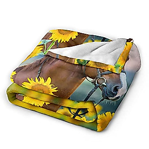 Horse Blankets 60"X50" Ultra-Soft Flannel Throw Blanket Plush Cozy Throws for Sofa Bed Micro Fleece Blanket for Adults Kids
