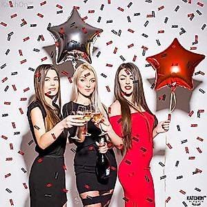 Black and Red Graduation Confetti 2023 - Pack 1.8 Ounce | 2023 Confetti for Red and Black Graduation Decorations 2023 | Class of 2023 Decorations Red and Black | Graduation Party Decorations 2023