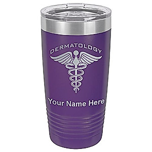 LaserGram 20oz Vacuum Insulated Tumbler Mug, Dermatology, Personalized Engraving Included (Dark Purple)