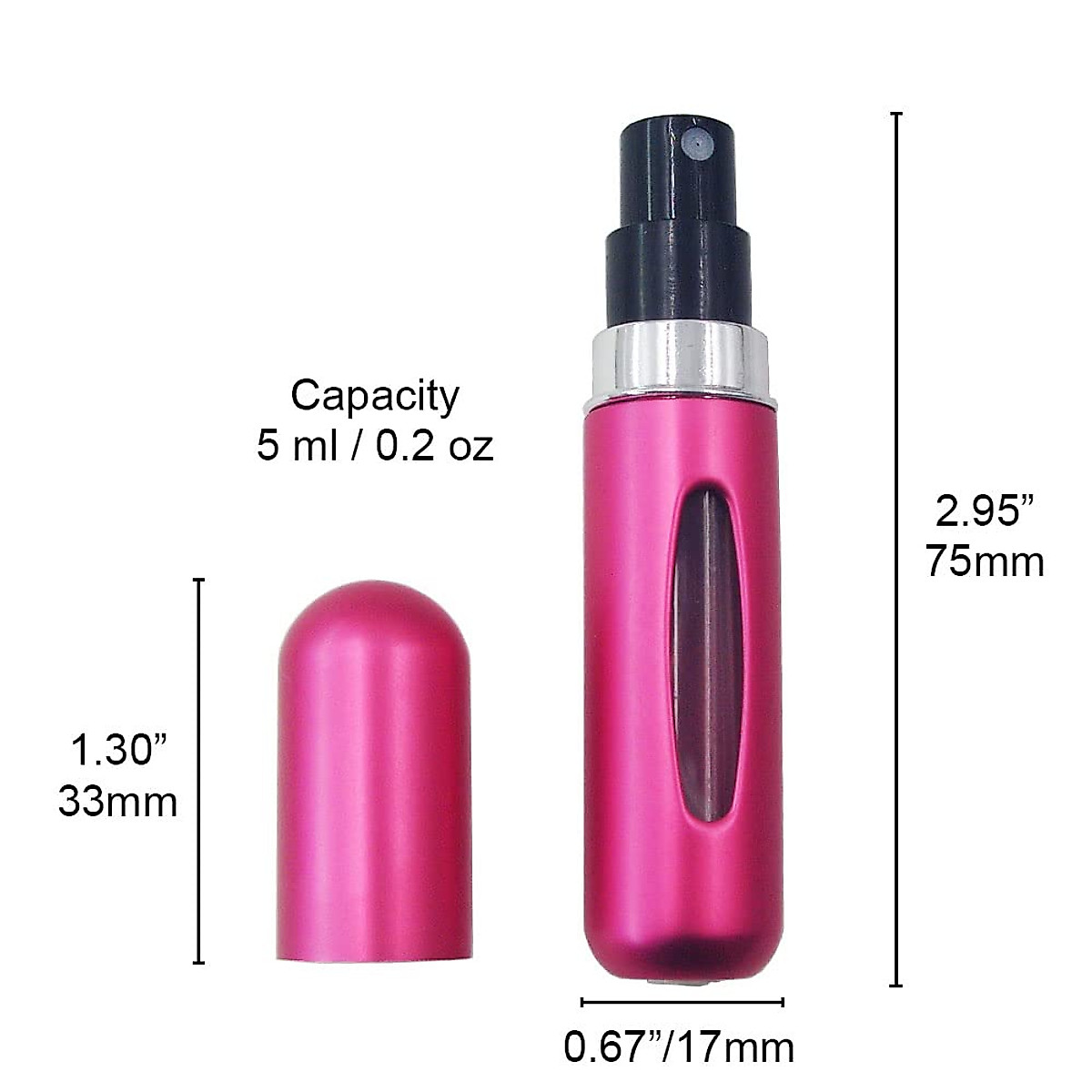 Hyshina Travel Spray Perfume Bottles, Portable Refillable Atomizer, Mini Size Fragrance Empty Bottle, Scent Pump Case 4 Pcs 5ml/0.2oz